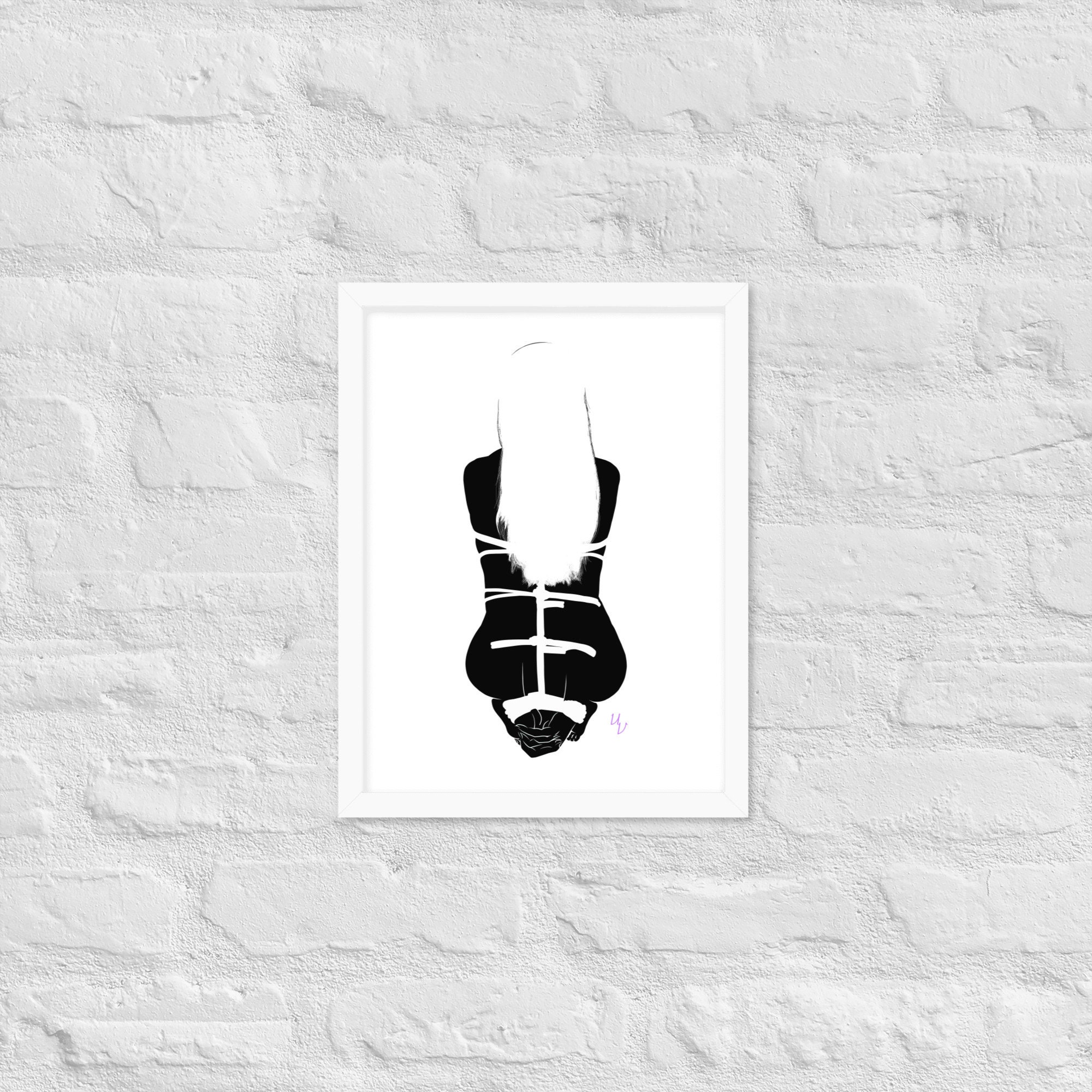 Silhouette Pleasures 1 White Shibari Single Figure framed - Etsy