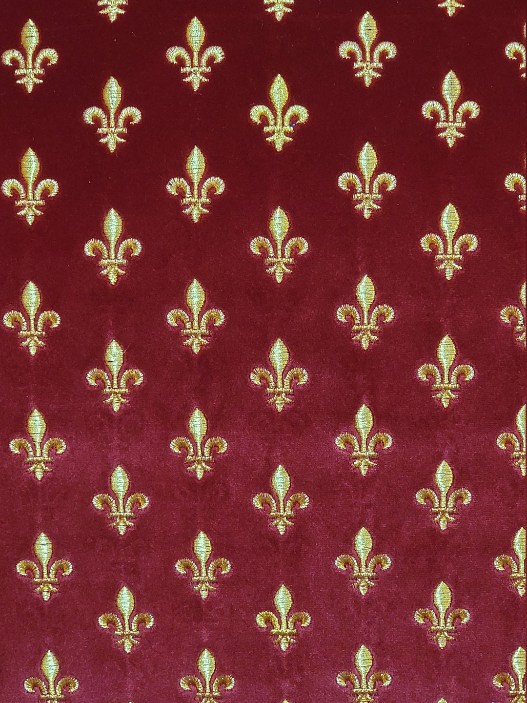 Fleur De Lis Fabric, Velvet, Embroidered, Gold - Multiple Colors - Etsy