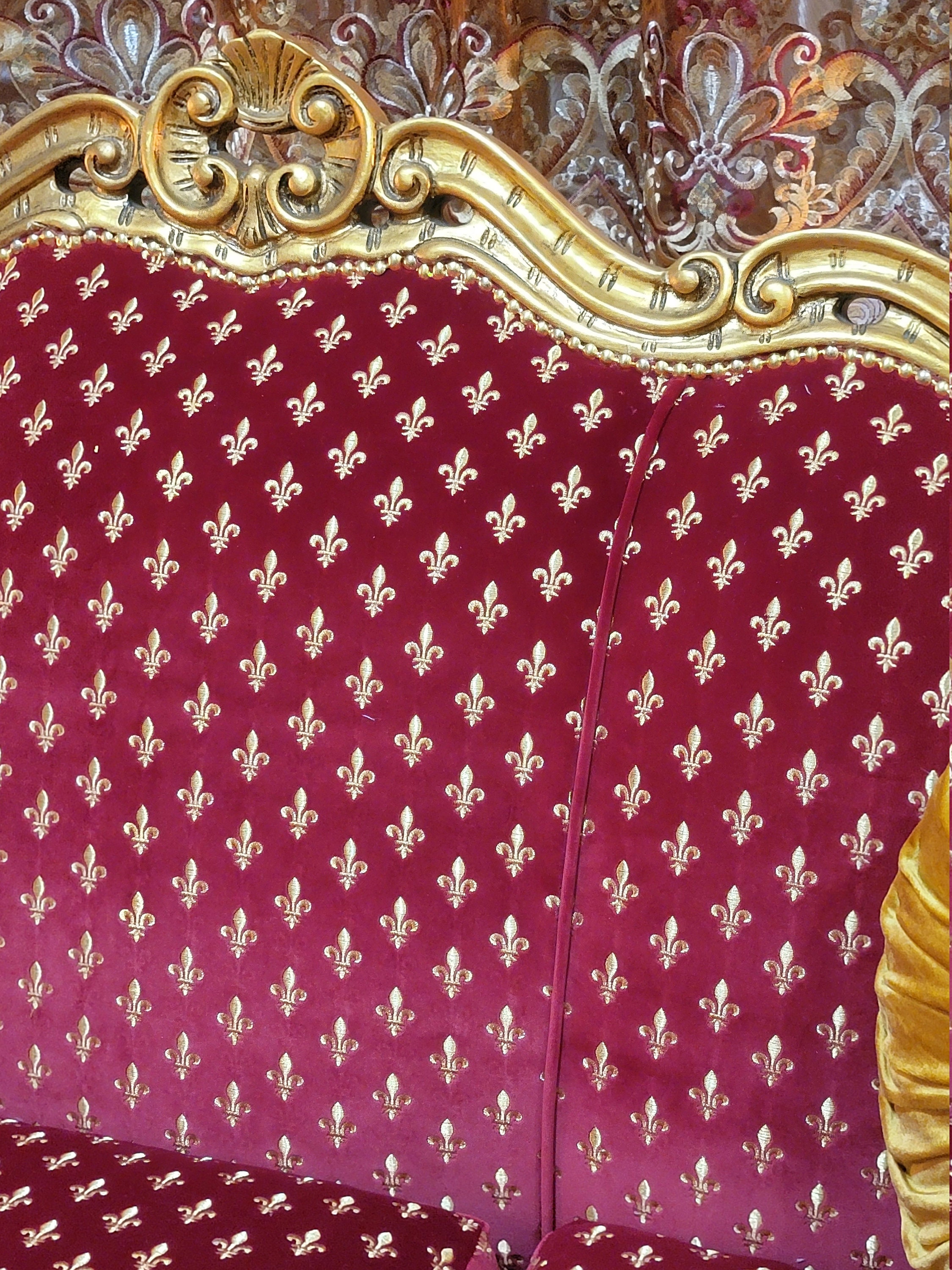 Fleur De Lis Fabric Velvet Embroidered Gold Multiple - Etsy