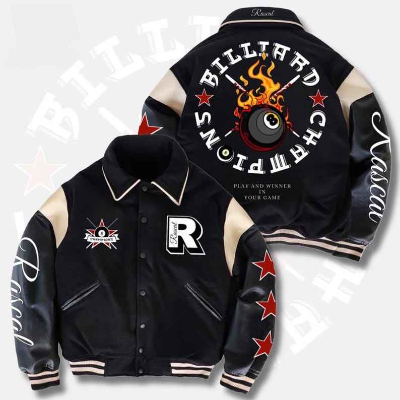 Billiard Champion Varsity Jacket - Black - Streetwear - Style - Vintage ...