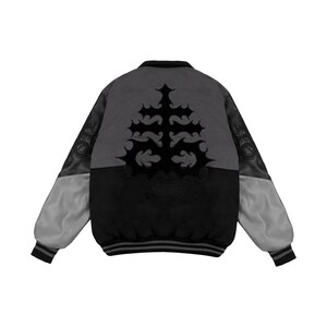 Midnight Grey Black Tribal Varsity Jacket - Dark - Night Life ...