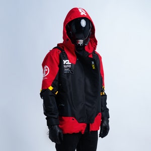 Red Black Tracker Suit Robotic Style Jacket - Track Suit - Cyborg ...