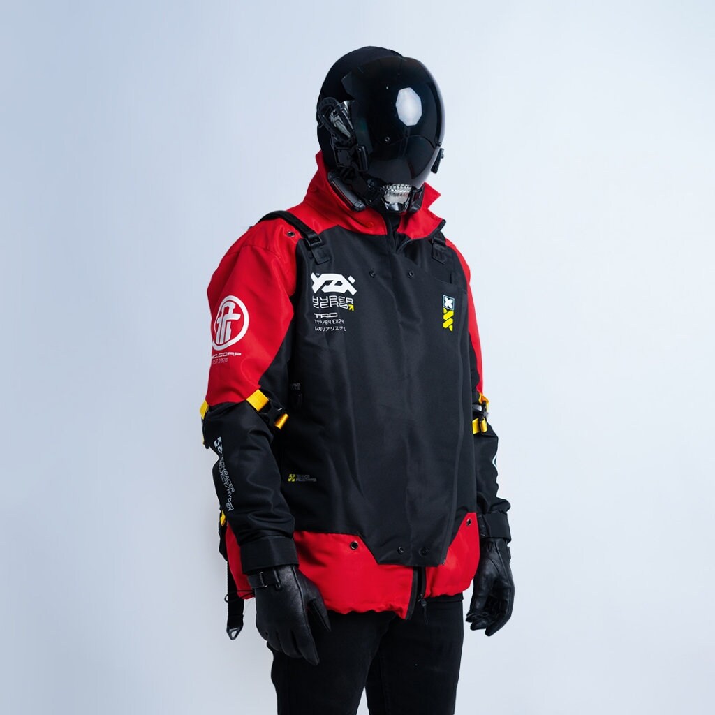 Red Black Tracker Suit Robotic Style Jacket Track Suit Cyborg Armor ...
