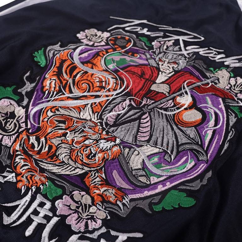 Sukajan Tiger Japan Warrior Varsity Jacket - Japanese Streetwear ...