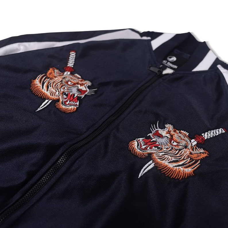 Sukajan Tiger Japan Warrior Varsity Jacket - Japanese Streetwear ...
