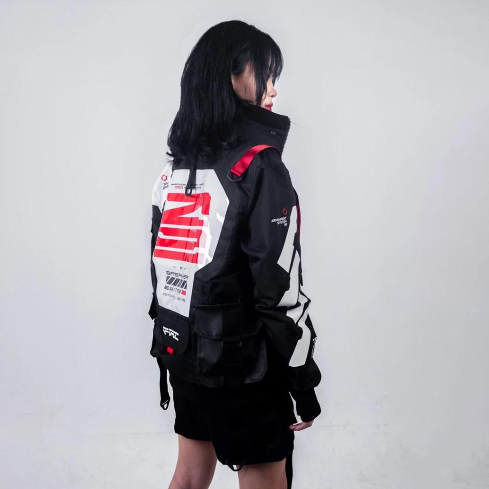 White Black Tracker Suit Robotic Style Jacket - Track Suit - Cyborg ...