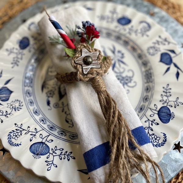 Blue Napkin Ring - Etsy