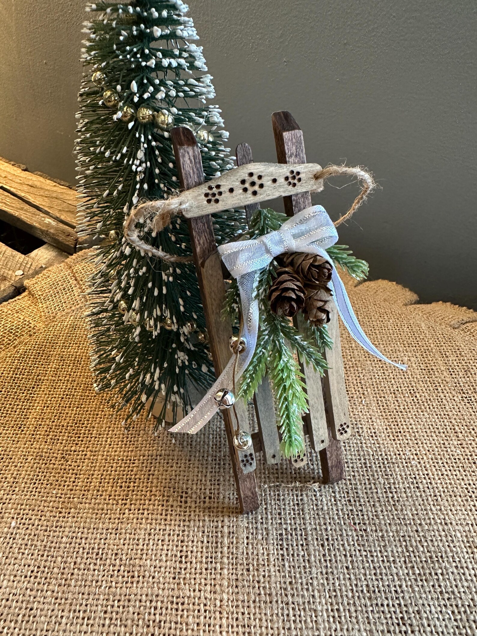 Miniature Sled, Tiered Tray Decor, Assorted Colors, Sled, Snowflake ...