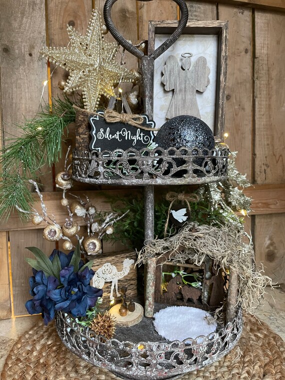 Nativity Tiered Tray Bundle Christmas Angel Wisemen Gifts | Etsy