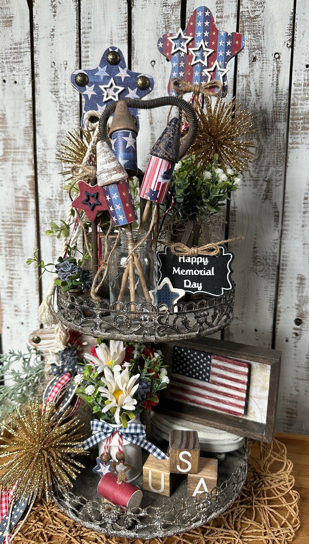 Patriotic Tiered Tray Bundle, Memorial Day, 4th of July, Fireworks ...