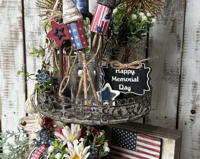 Patriotic Tiered Tray Bundle, Memorial Day, 4th of July, Fireworks ...