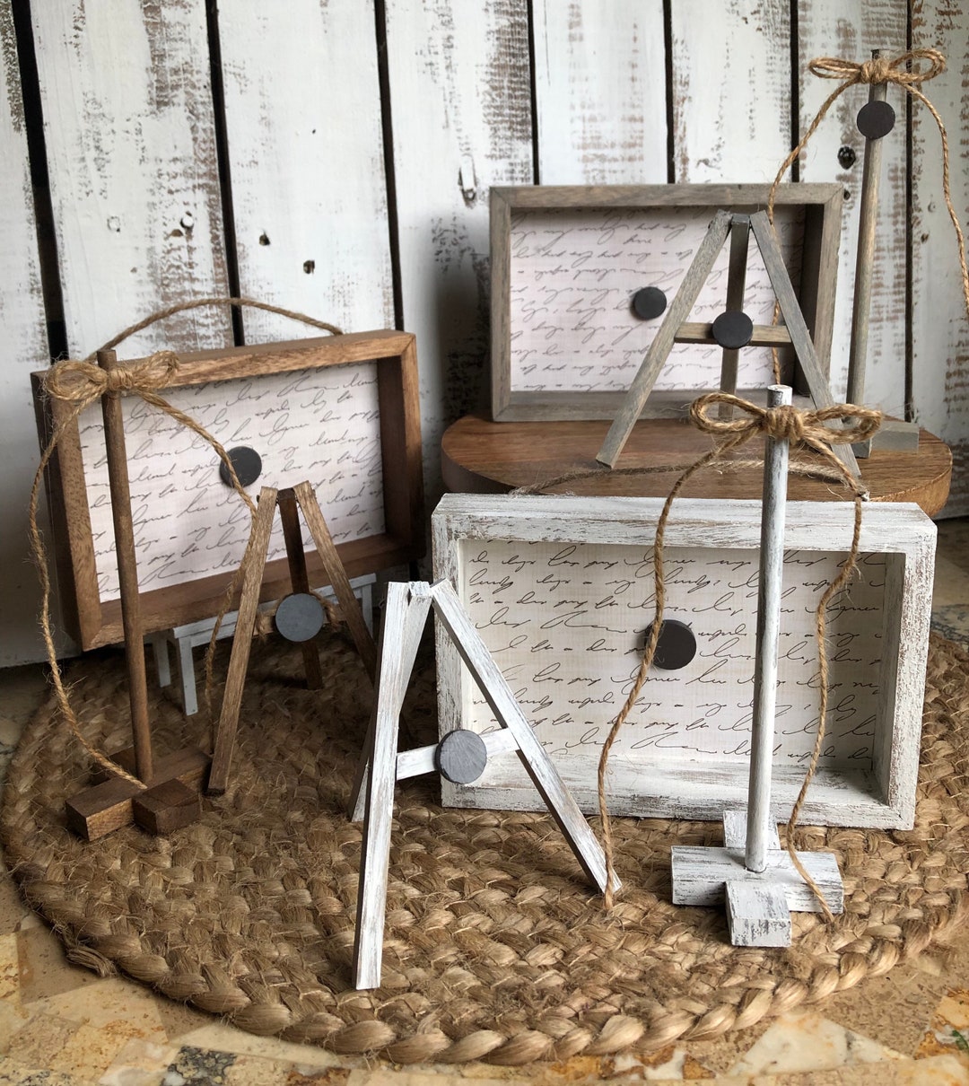 Frame, Easel & Post Set, Rectangle Frame, Tiered Tray Decor, Changeable ...