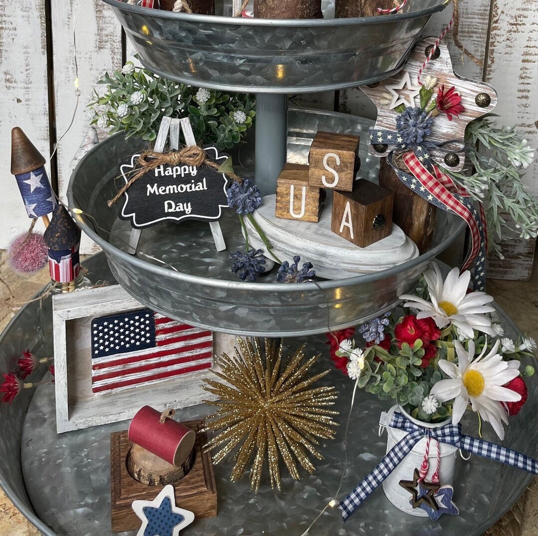 Patriotic Tiered Tray Bundle Memorial Day 4th of July - Etsy