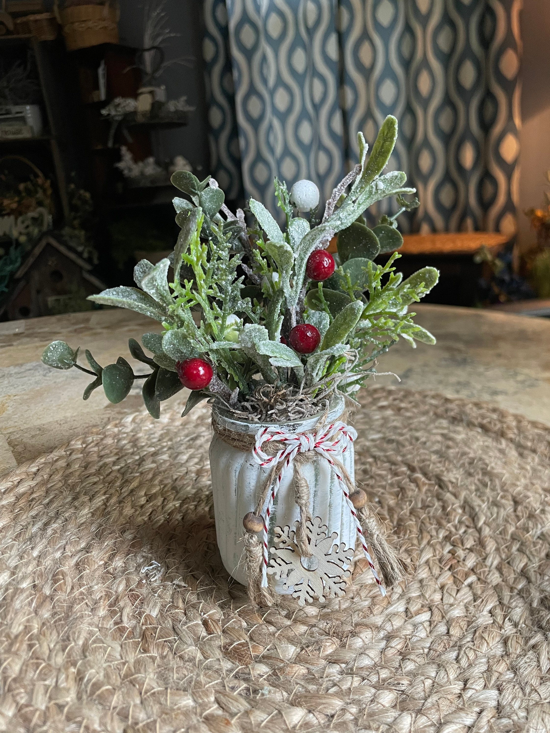 Christmas Arrangement Mini Glass Container Tiered Tray Decor - Etsy