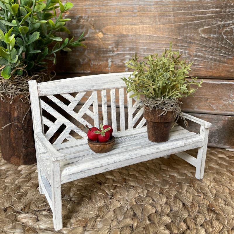 Small Bench With Pot - Etsy