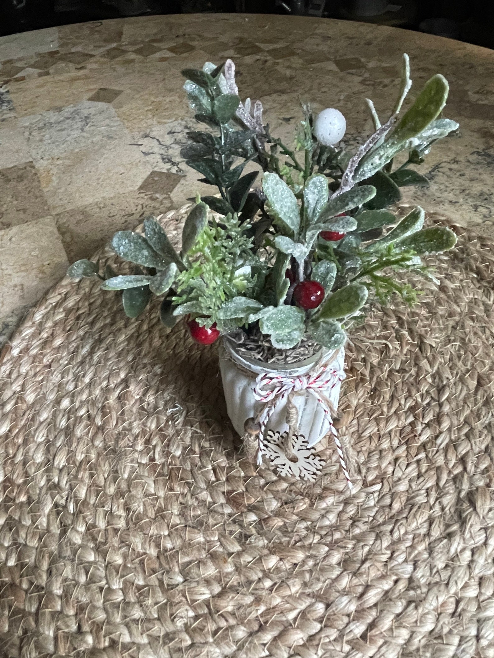 Christmas Arrangement Mini Glass Container Tiered Tray Decor - Etsy