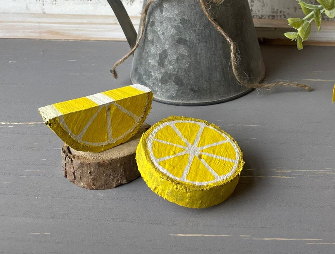 Wood Lemon Slices, Tiered Tray Decor - Etsy
