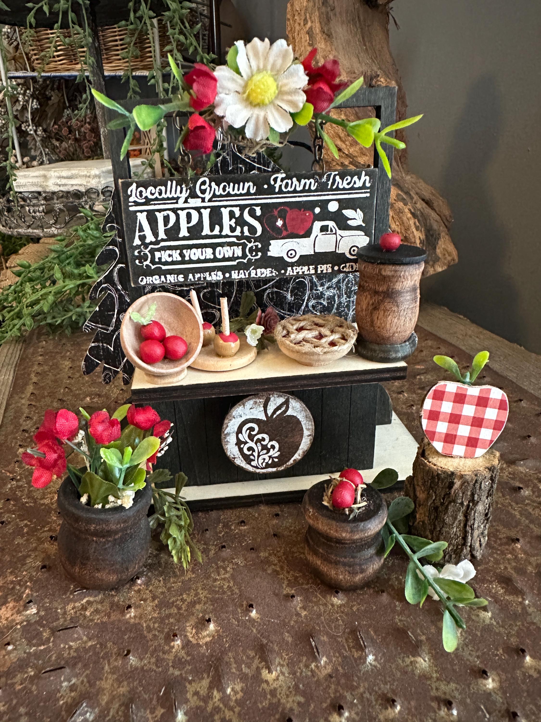 Apple Set, 5” Roadside Stand or Cart: Magnetic, Tiered Tray Decor - Etsy