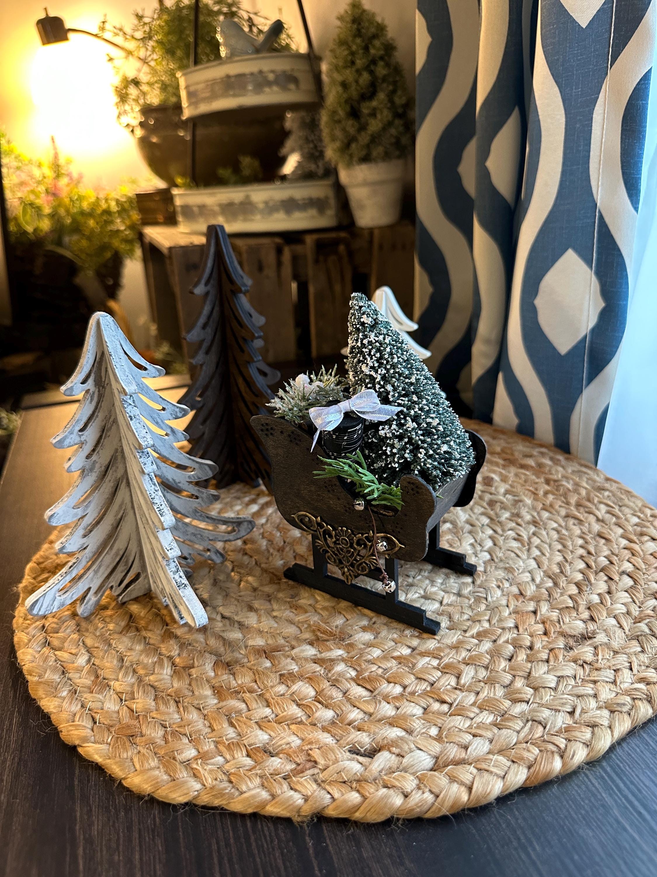 Mini Sleigh, Tiered Tray Decor, Christmas Decor, Winter - Etsy