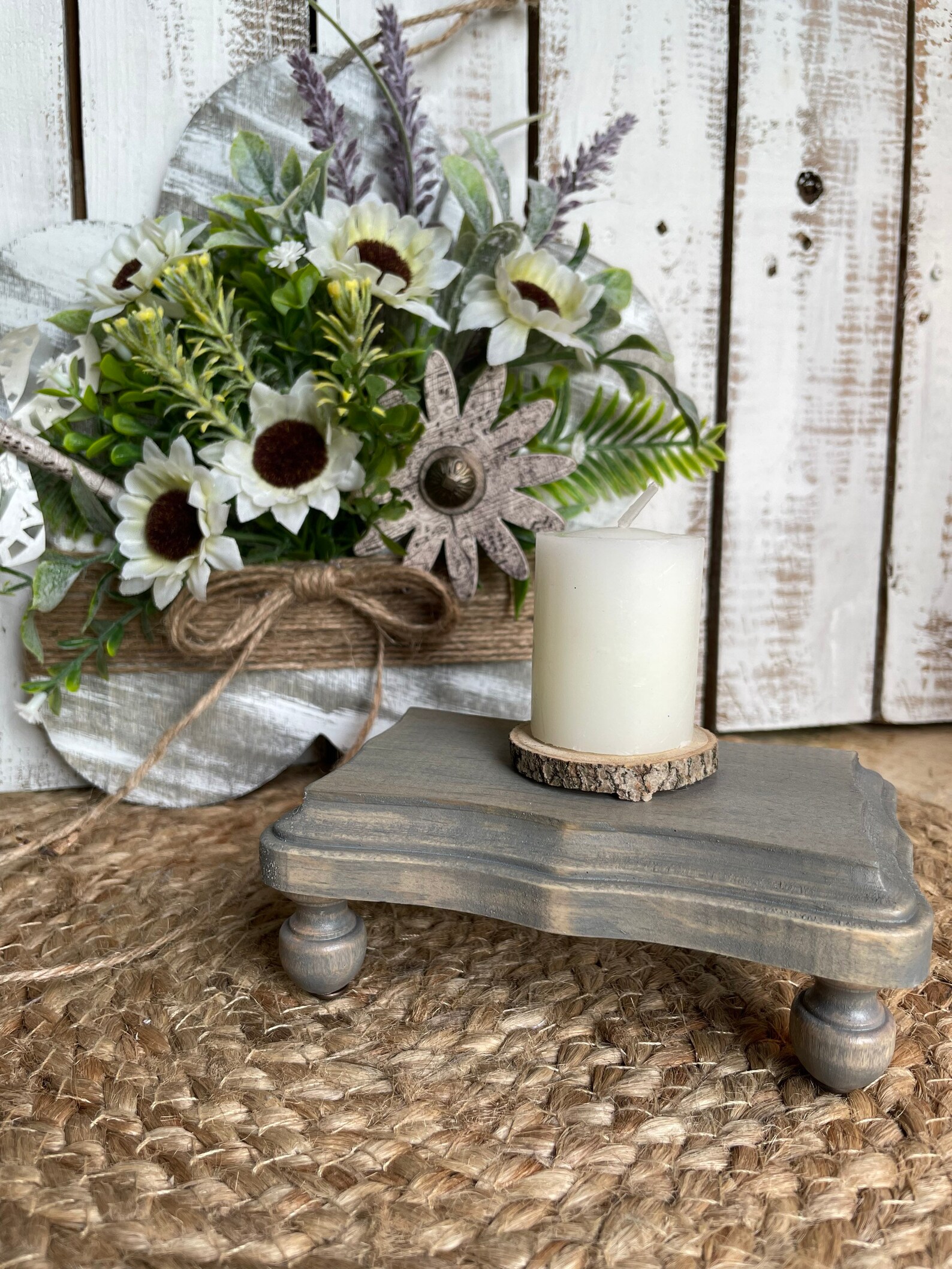 Mini Riser Distressed White Farmhouse Pedestal 5 X 3 - Etsy