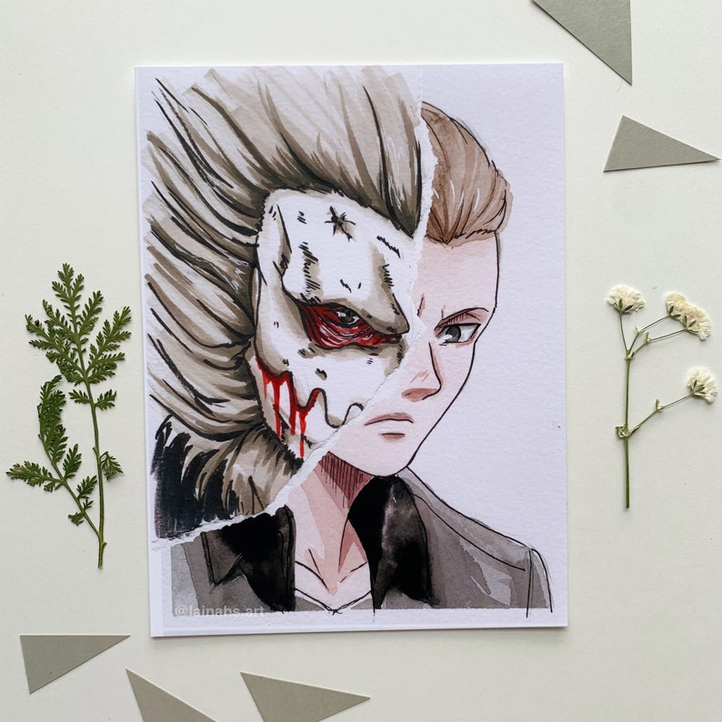 Titan Anime Prints A6 Watercolour Ripped Tiktok Art Titan Vs - Etsy UK