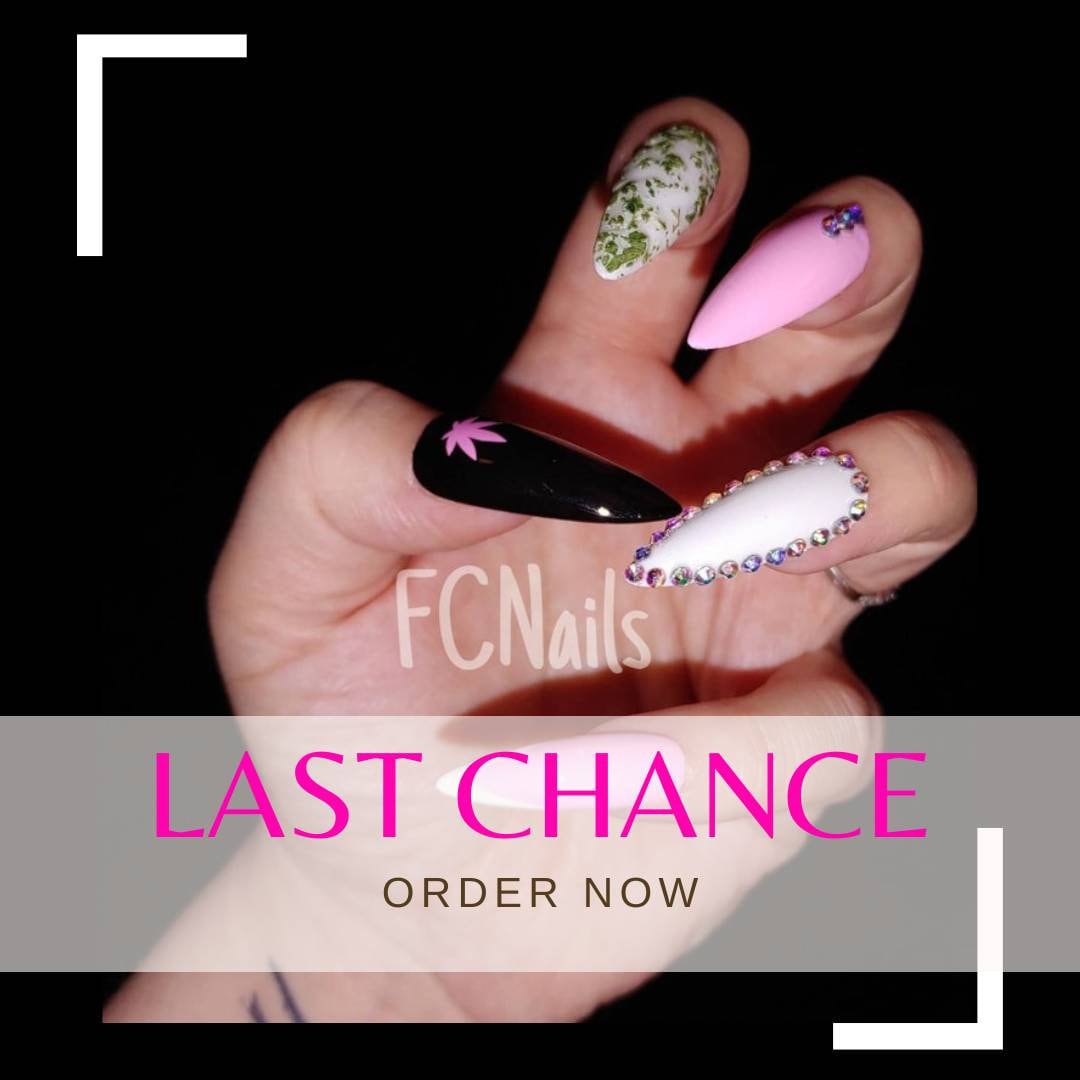 CLEARANCE, Weed Nail, 420 Nails, Custom Press on Nails, Stoner Nails ...