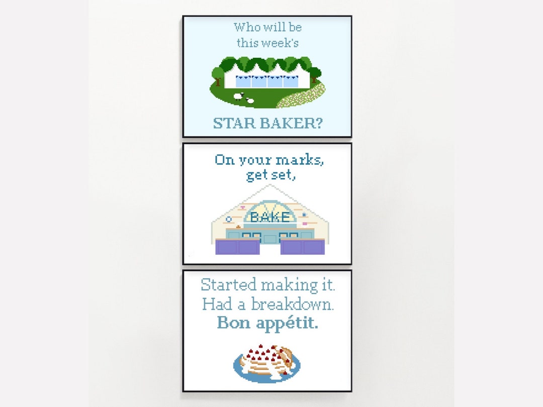The Great British Bake off Cross Stitch Pattern Pack - Etsy