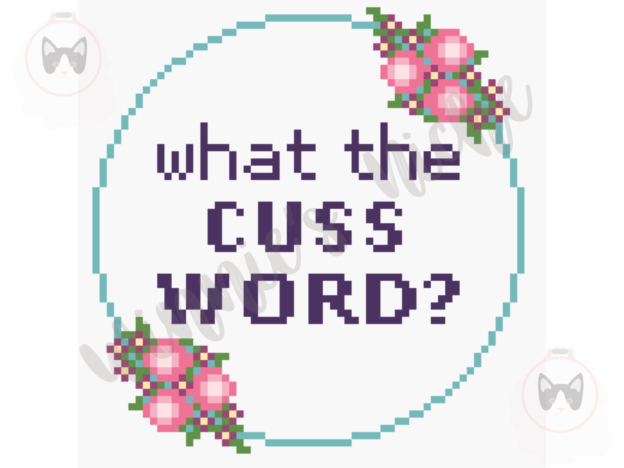 What the Cuss Word Cross Stitch Pattern - Etsy