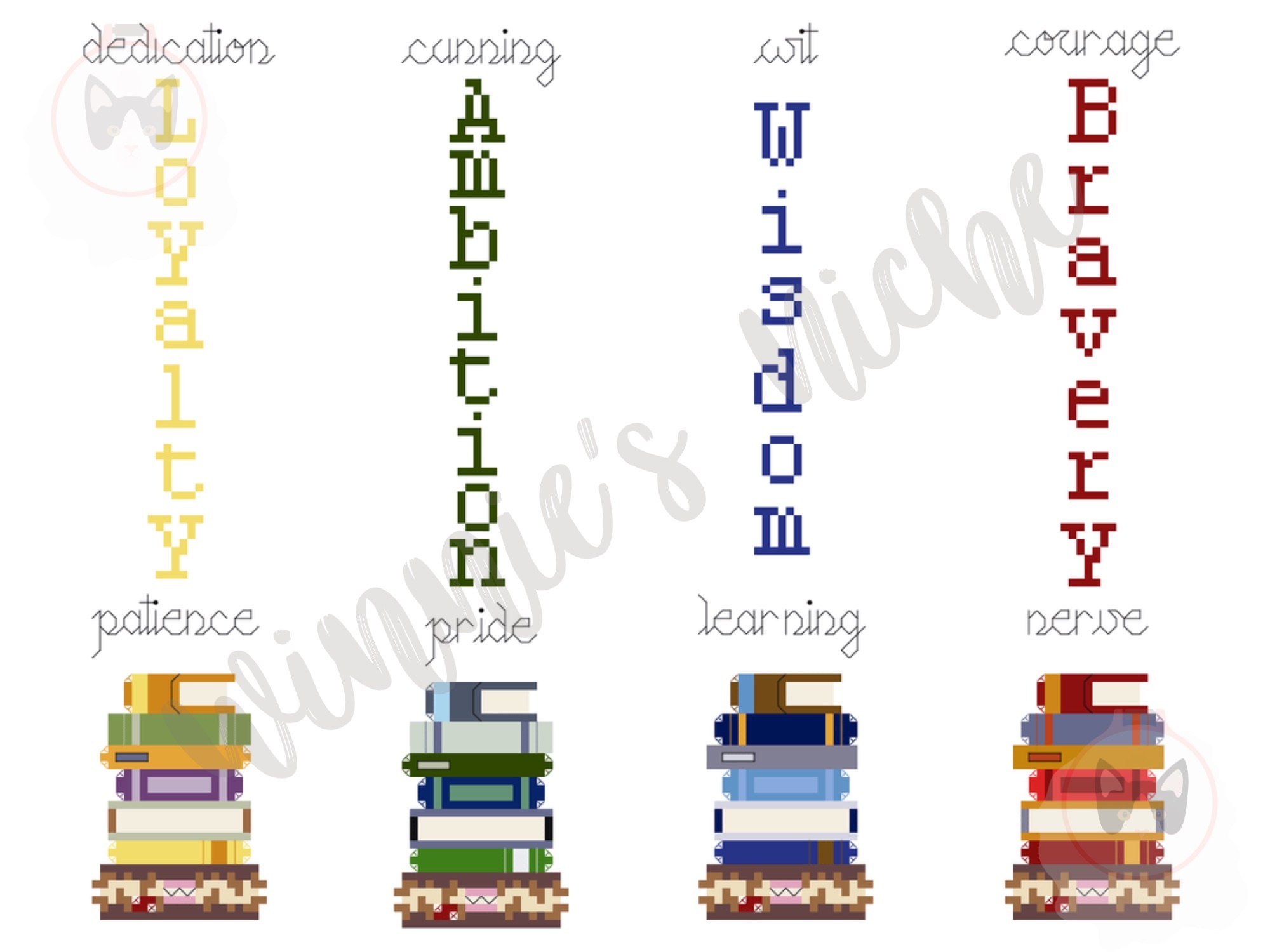 Wizard Traits Bookmark Cross Stitch Pattern Pack - Etsy