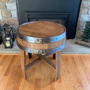 End Table Made From Authentic Whiskey Barrel - Etsy