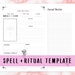 Spell & Ritual Template, Spell Template, Witchcraft Basics, Printable ...