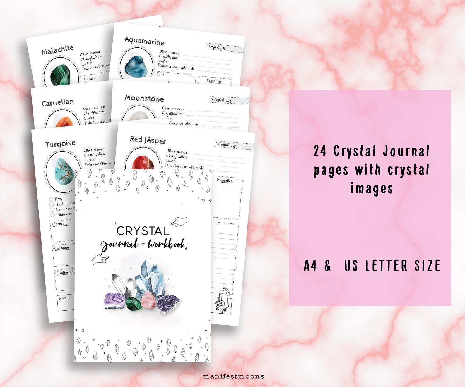 Crystal Journal Workbook for Crystal Witch, Healing Crystal Grimoire ...