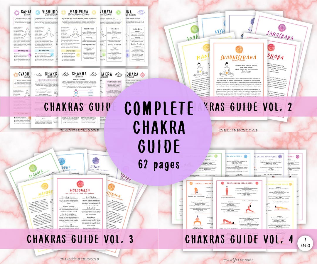 Complete Chakras Guide for Beginners, 7 Chakra Complete Guide Sheets, Book of Shadows Pages,yoga ...