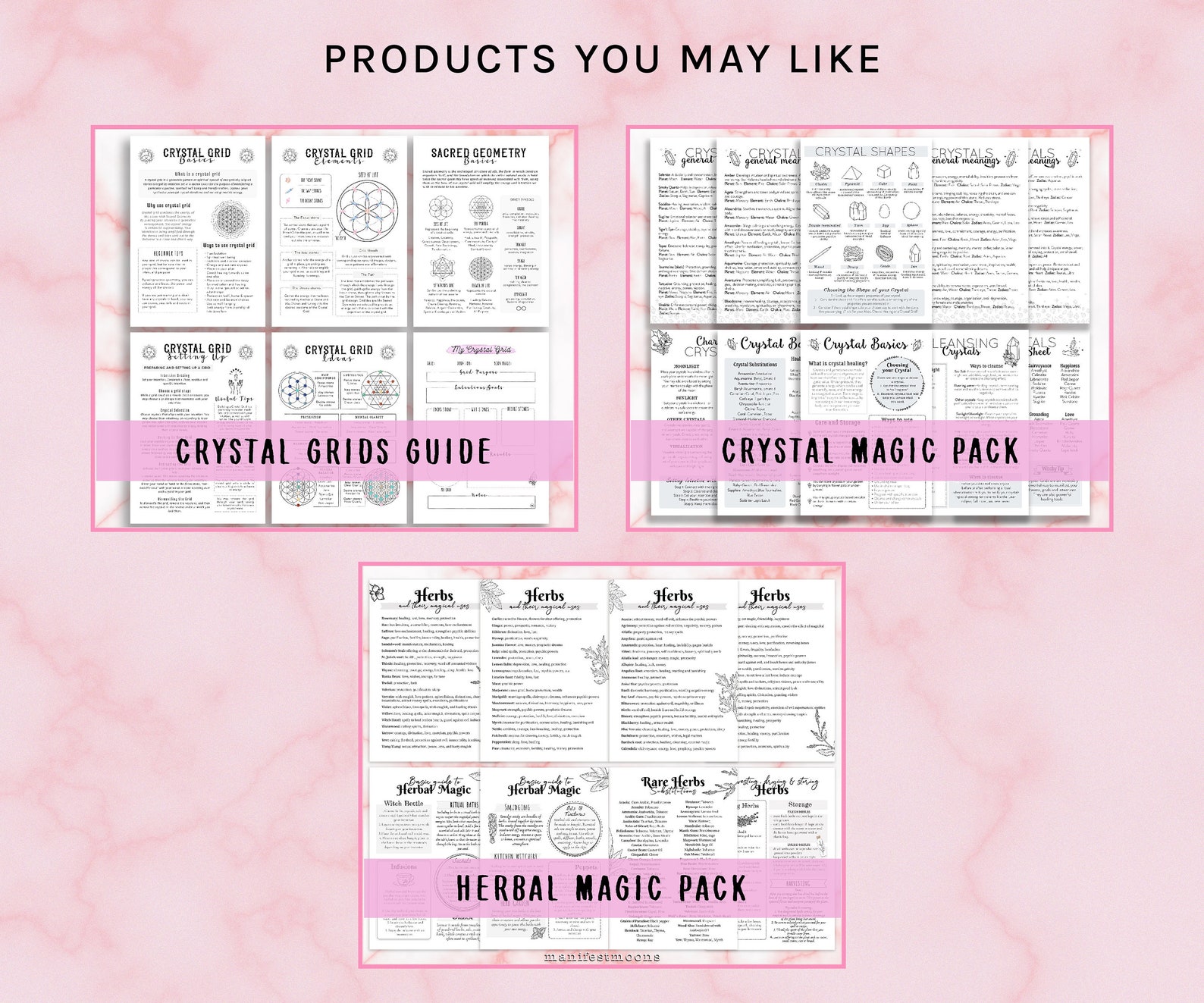 Crystal Grid Templates Printable Crystal Magic Sacred - Etsy