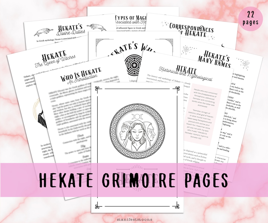 Hekate Goddess Grimoire Printable, Book of Shadows, Hecate, Goddess of ...