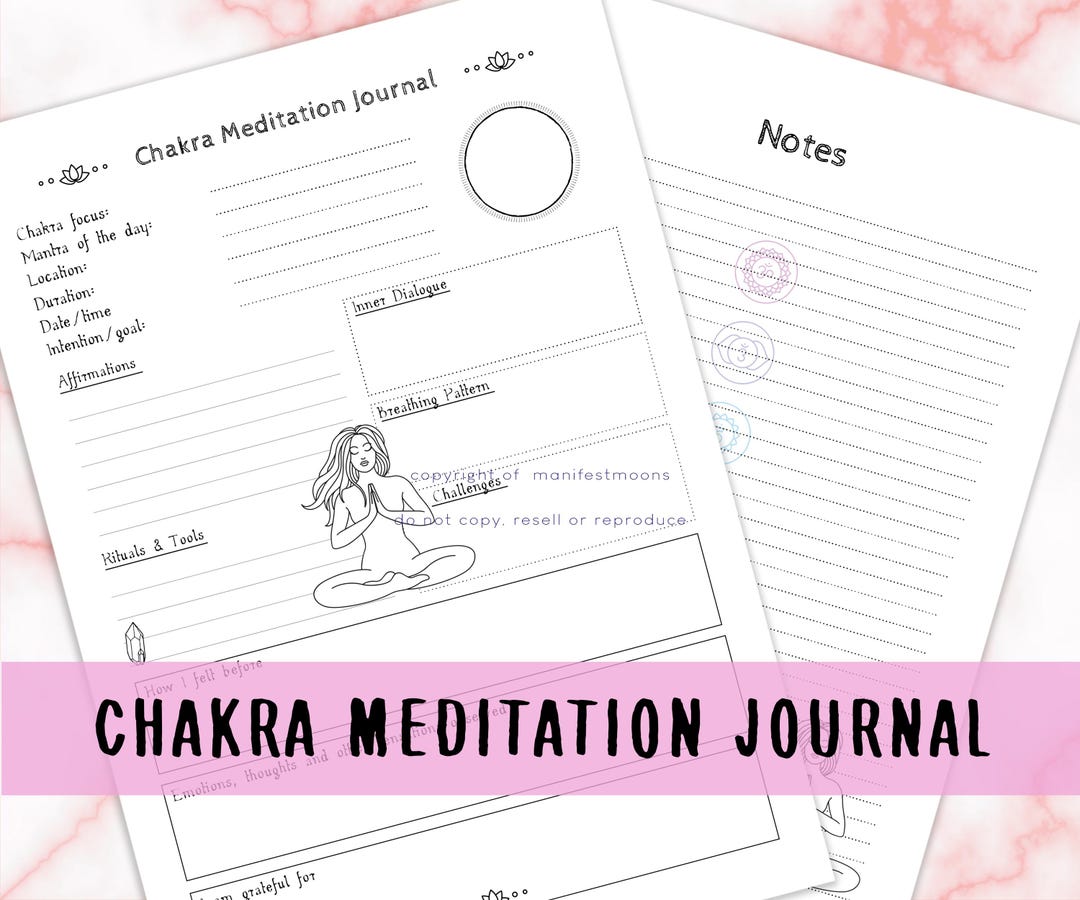 Chakra Meditation Journal, Spiritual Journal, Chakra Study Workbook ...