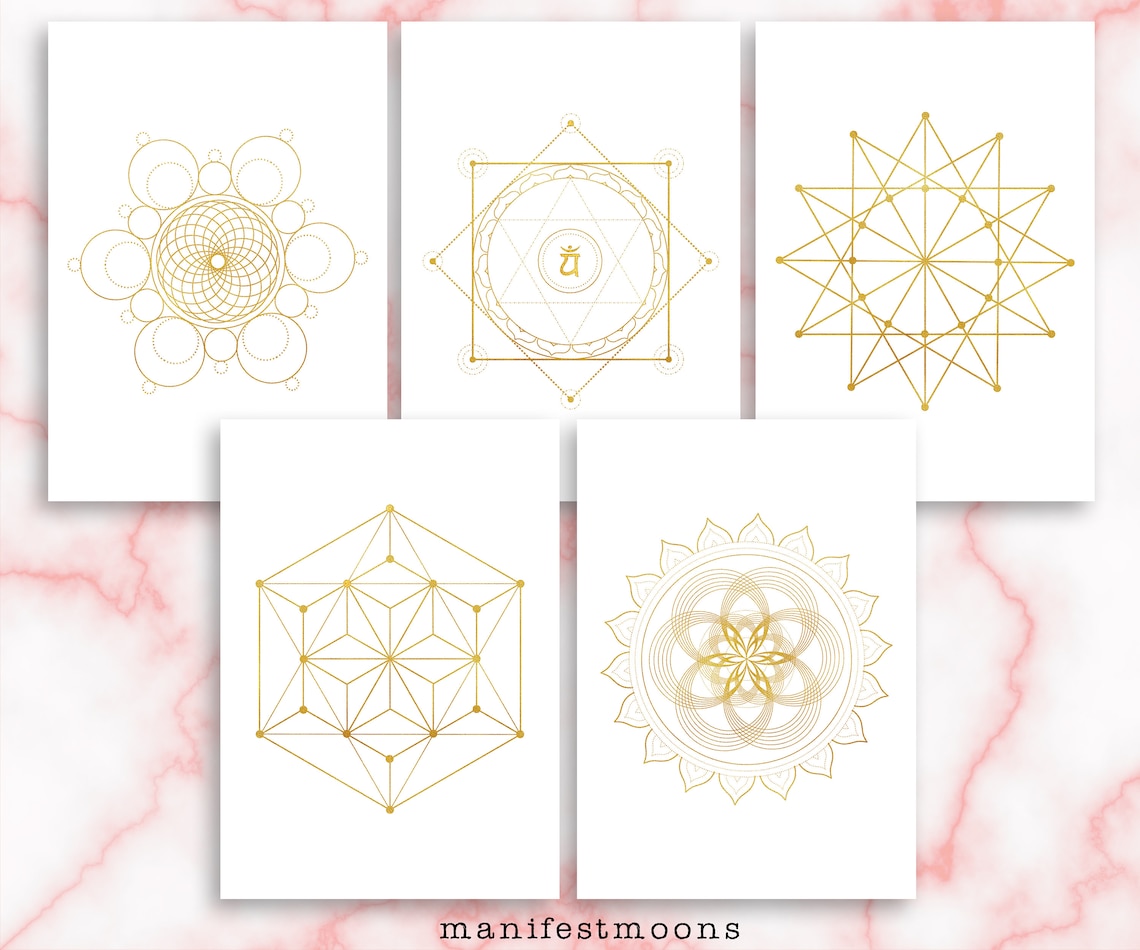 Crystal Grid Templates Printable Crystal Magic Sacred - Etsy
