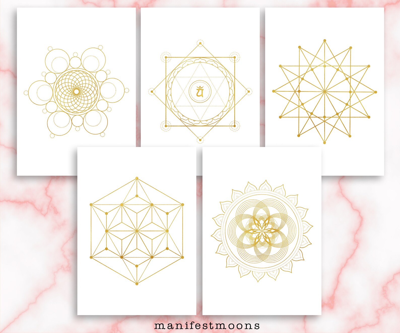 Crystal Grid Templates Printable Crystal Magic Sacred - Etsy