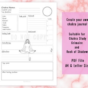 Chakra Journal Template, Chakra Study Workbook, Root Chakra, Crown ...