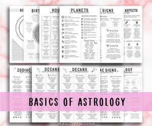 Astrology Cheat Sheet, Basics of Astrology Printable Pages, Birth Chart ...