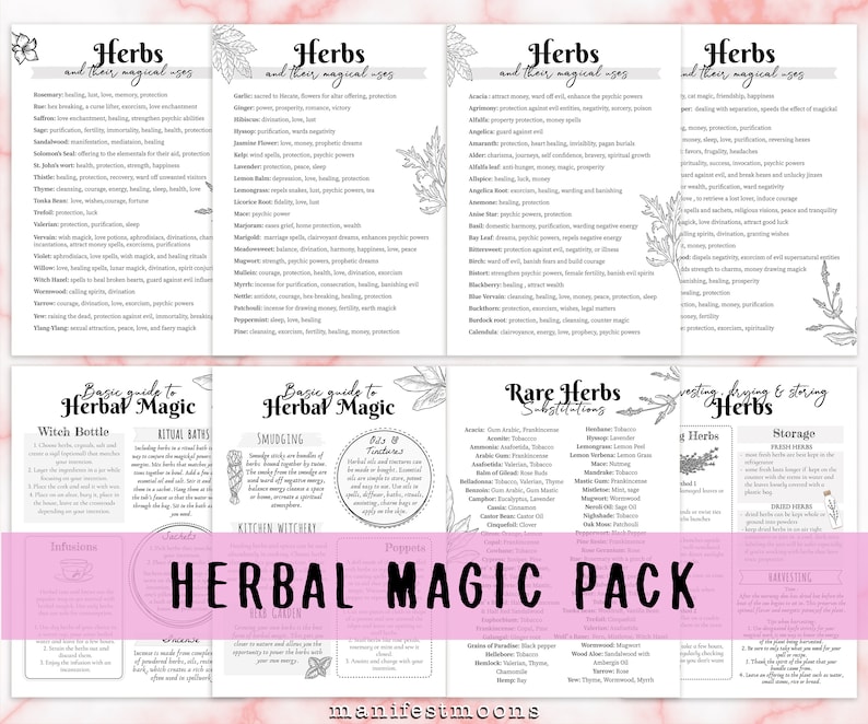 Beginner Witch Grimoire Bundle Grimoire Pages Grimoire | Etsy
