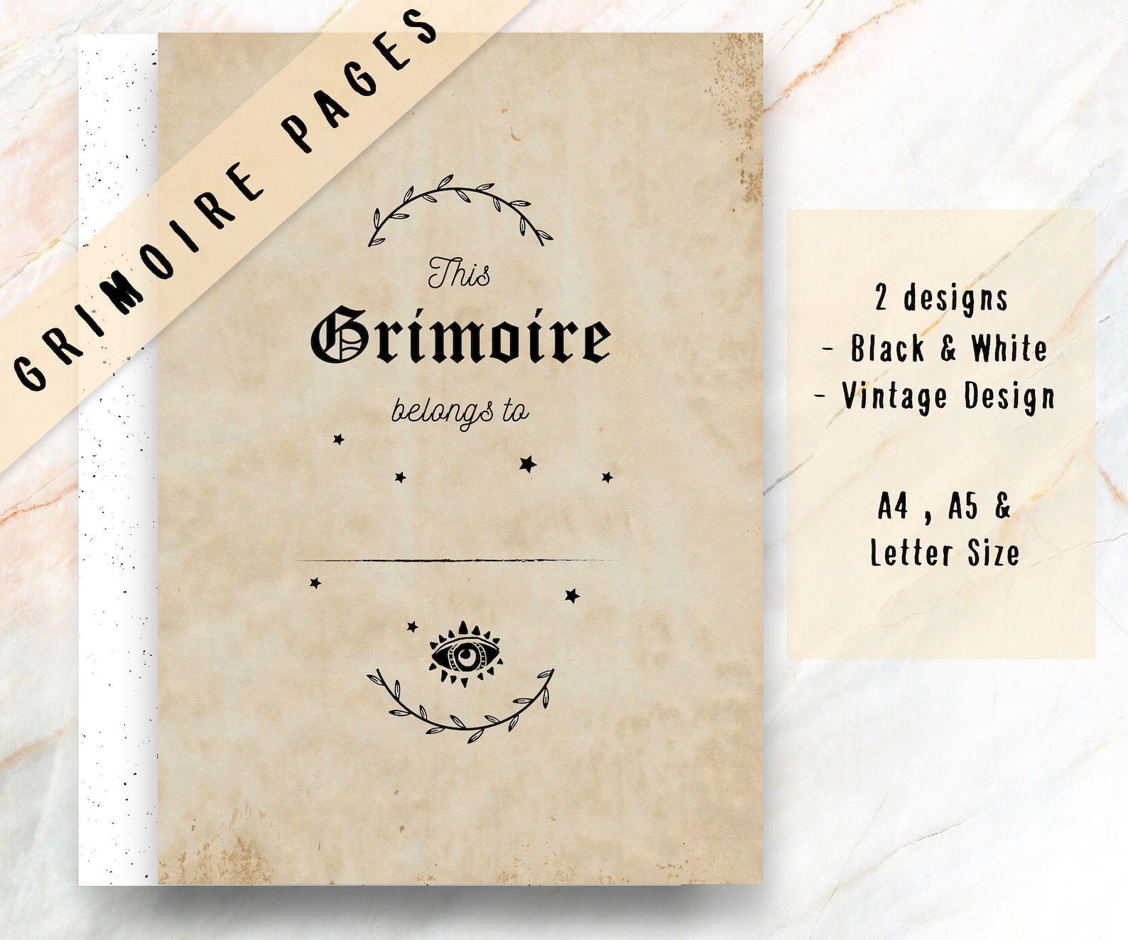 Grimoire Pages, Belongs to Page, Printable Grimoire Pages, Grimoire ...