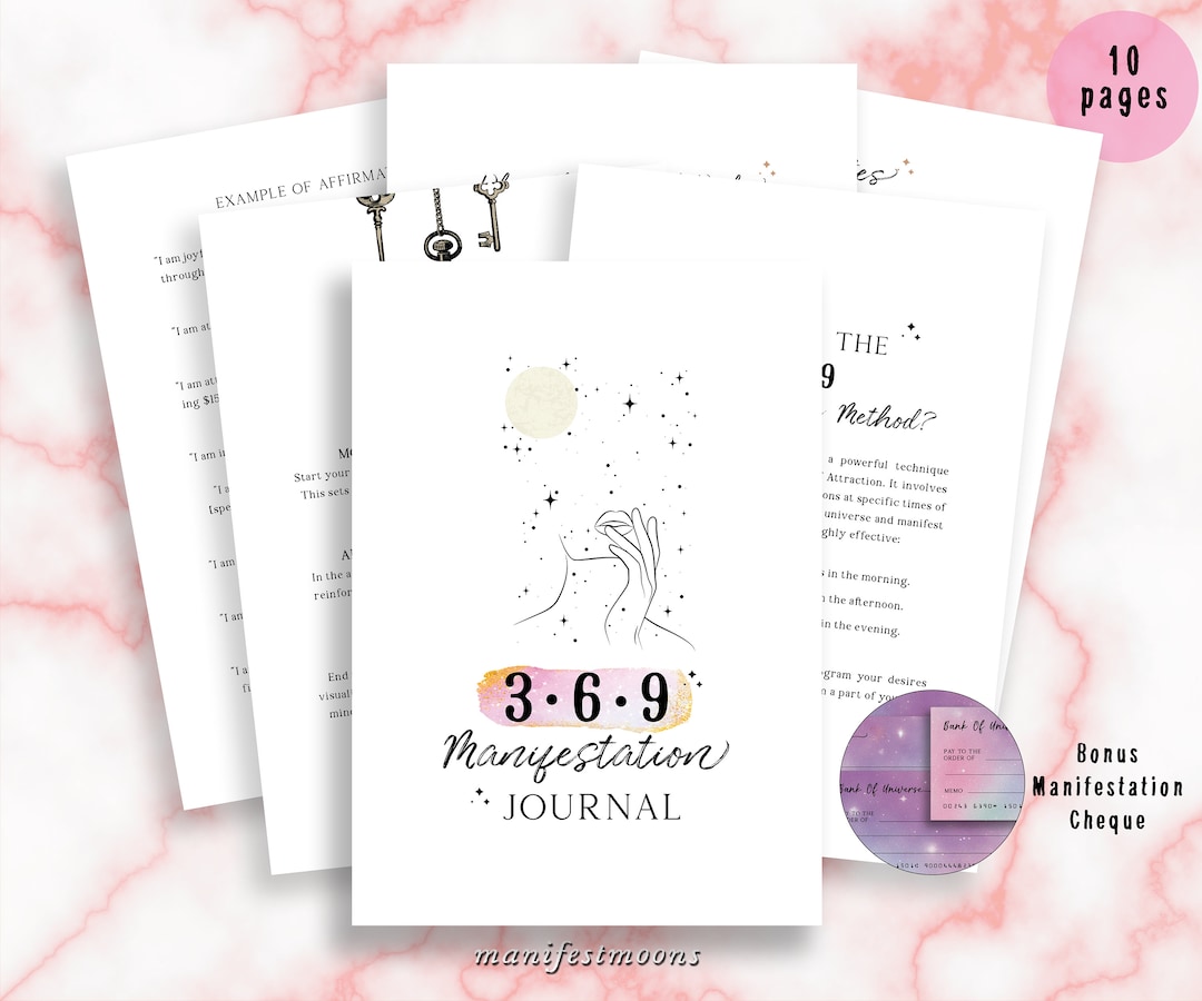 369 Manifestation Journal, Law of Attraction, Daily Affirmation Journal, Manifest Your Dreams ...
