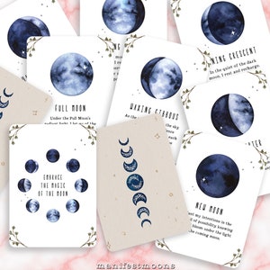 Moon Phase Altar Cards, Moon Magic Card, Moon Ritual, Moon Phase ...