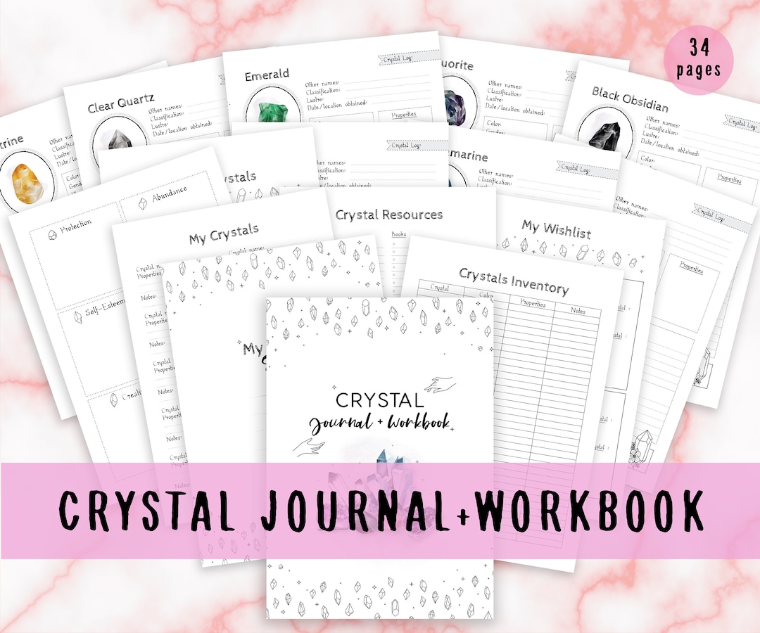 Crystal Journal Workbook for Crystal Witch, Healing Crystal Grimoire ...