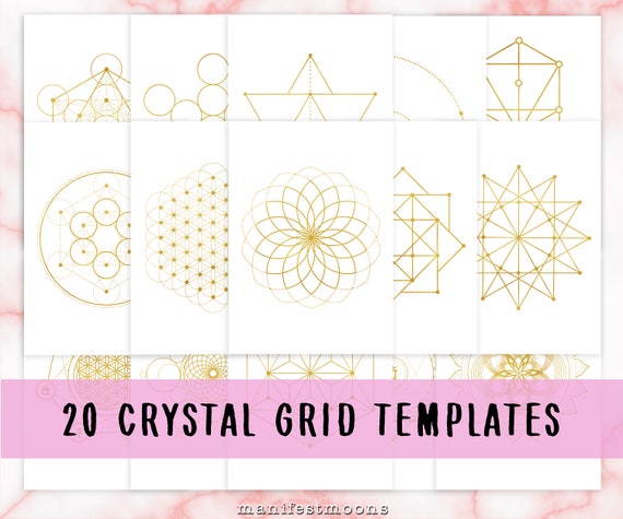 Crystal Grid Templates Printable Crystal Magic Sacred - Etsy