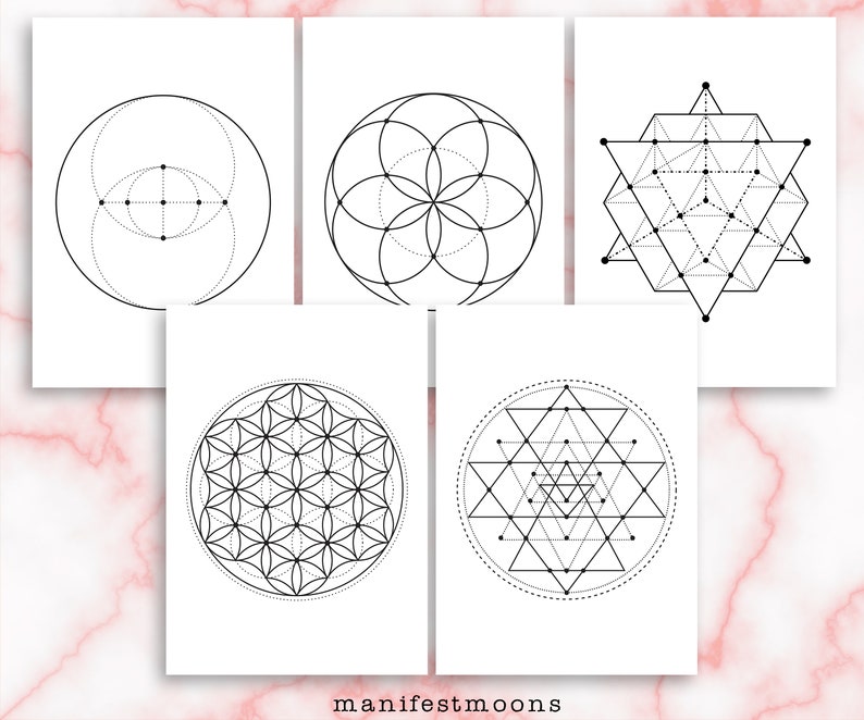 Crystal Grid Templates Printable, Crystal Magic, Sacred Geometry, Baby ...