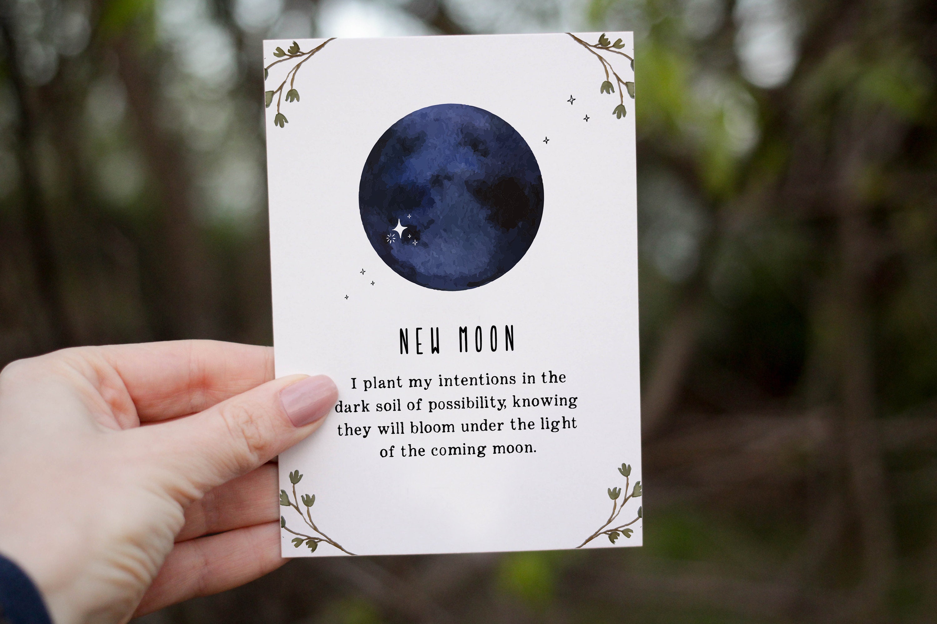 Moon Phase Altar Cards, Moon Magic Card, Moon Ritual, Moon Phase ...