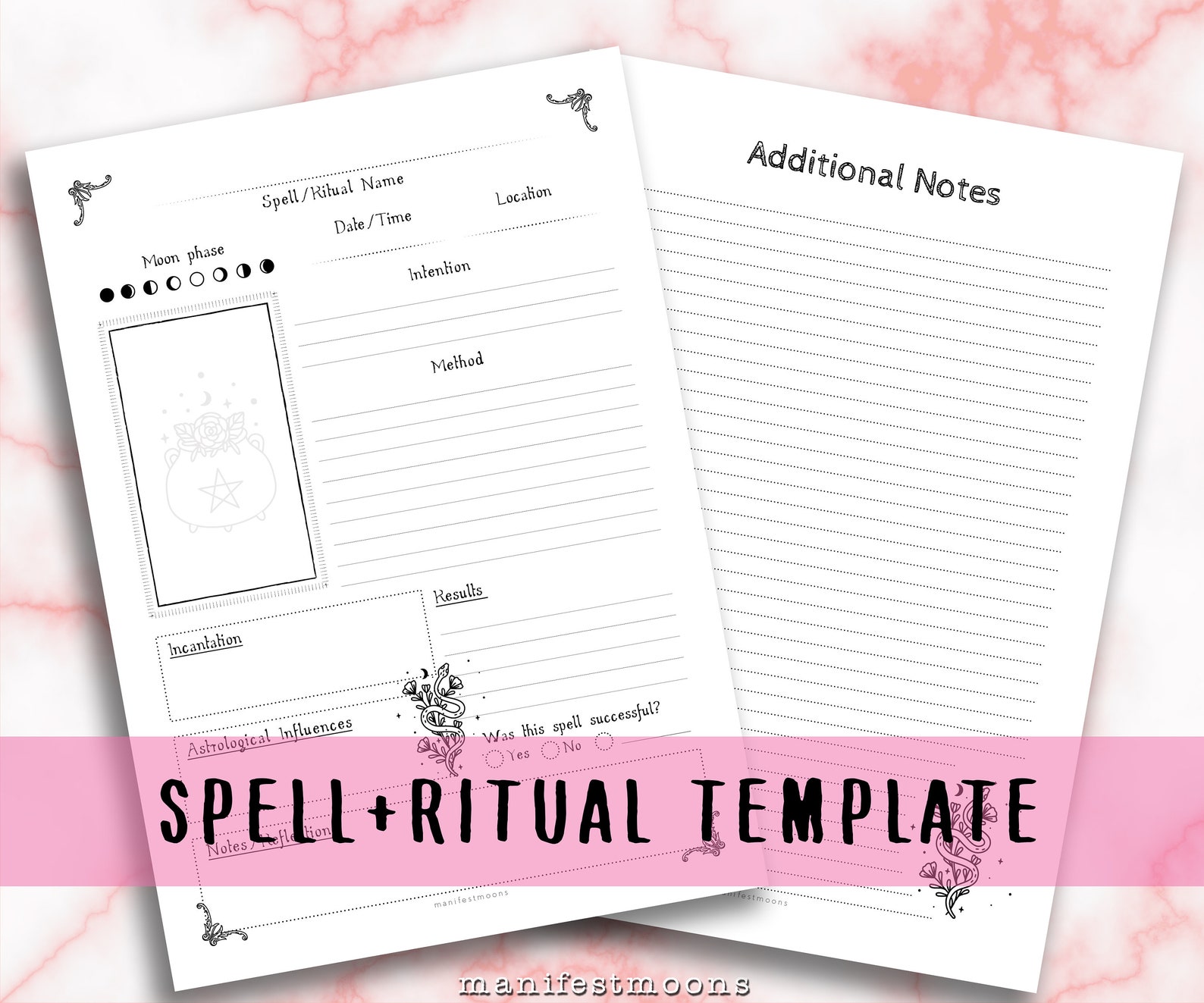 Spell & Ritual Template Spell Template Witchcraft Basics - Etsy