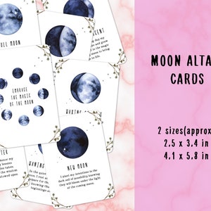 Moon Phase Altar Cards, Moon Magic Card, Moon Ritual, Moon Phase ...